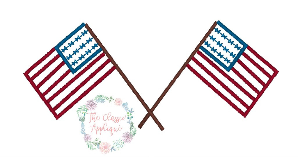 American flags patriotic monogram frame machine embroidery design by ...