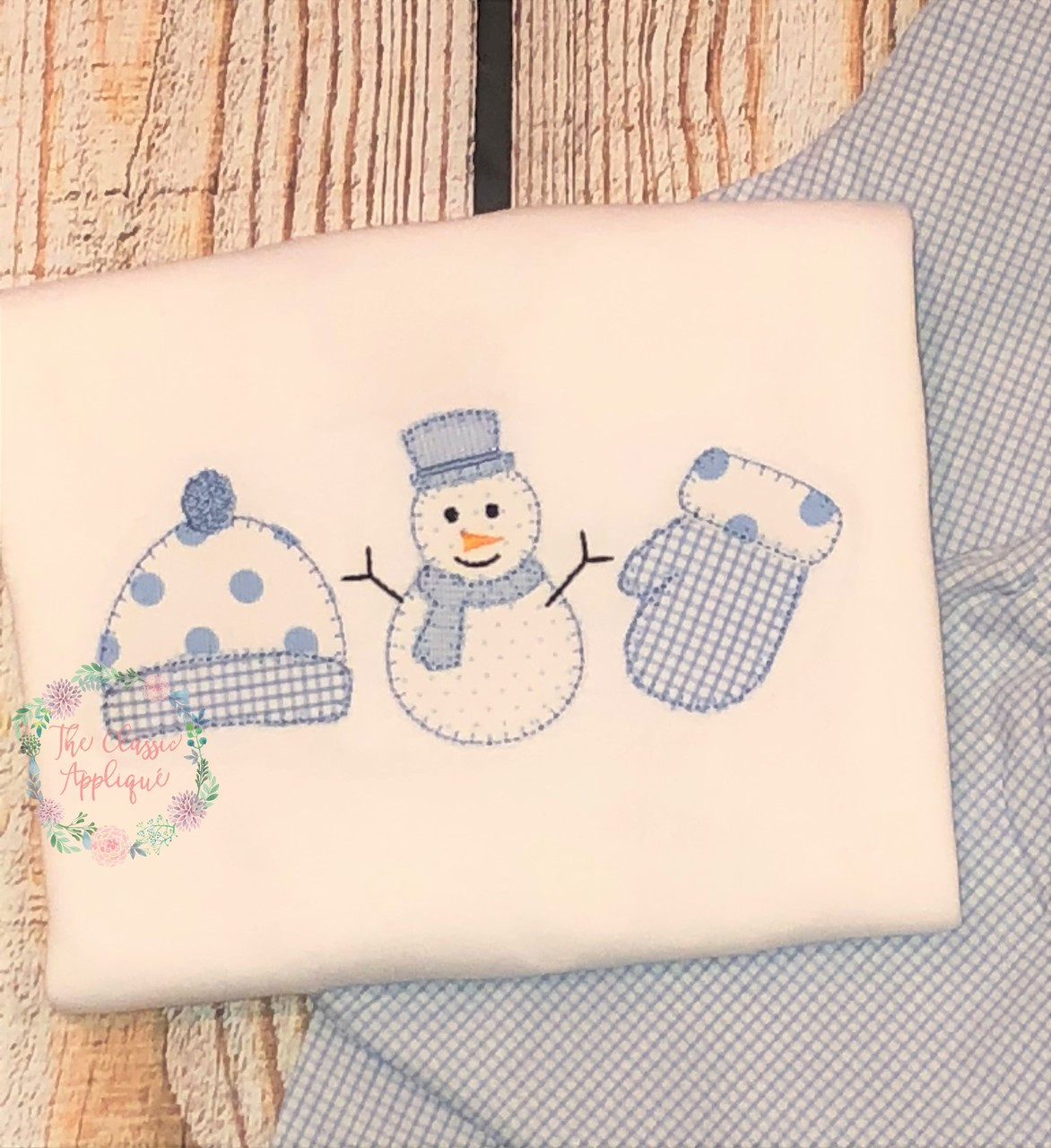 Hat, Snowman, Mitten applique trio - The Classic Applique