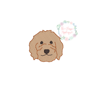 Doodle puppy dog face mini fill stitch machine embroidery design file ...
