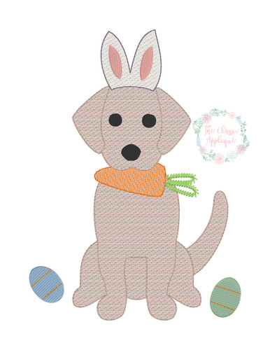 Easter dog with Easter eggs sketch fill machine embroidery design file ...