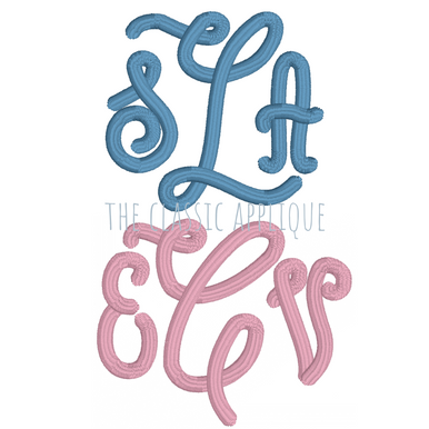 The Lila font shadow satin stitch cursive monogram font for machine ...