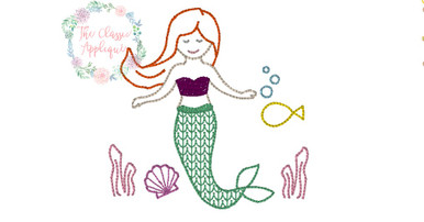 Vintage stitch mermaid combined design - The Classic Applique
