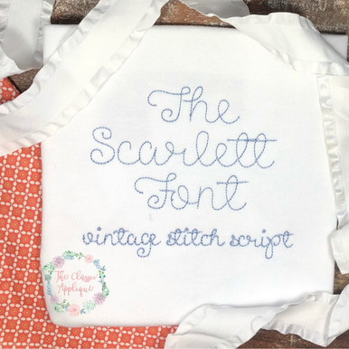 Scarlett script cursive pretty girl vintage quick stitch font machine ...