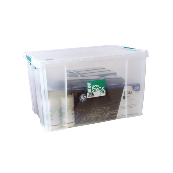 StoreStack 85 Litre Storage Box W660xD440xH390mm Clear RB11090 - 9to5 ...