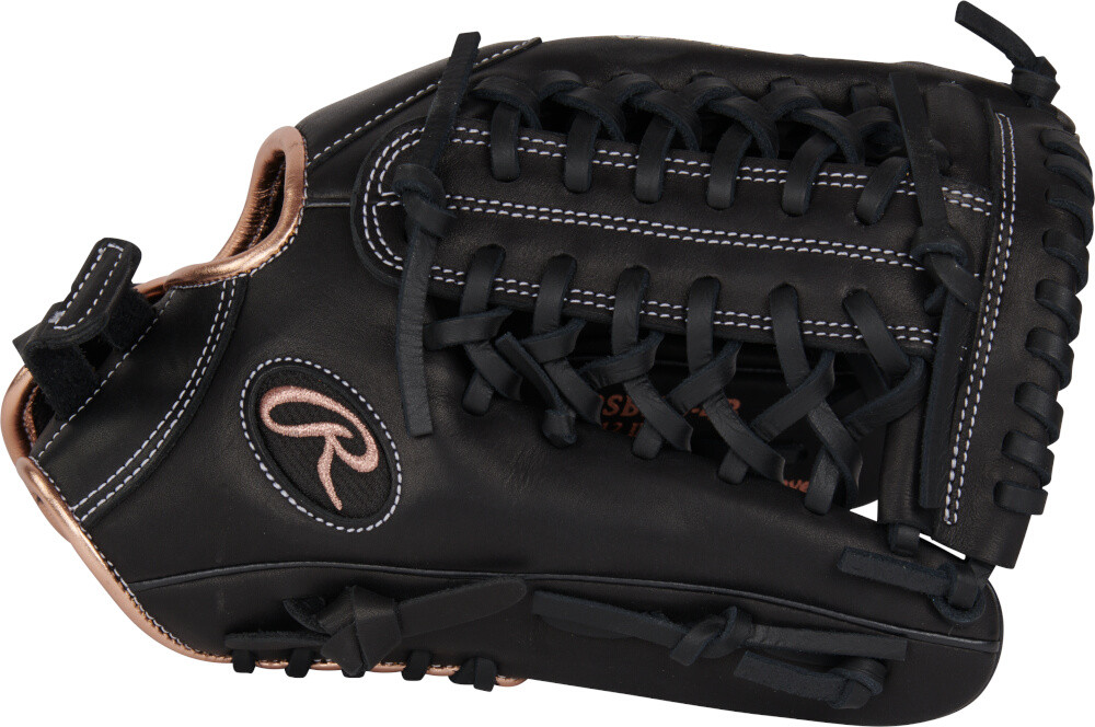 12 Inch Rawlings R9 Women’s Fastpitch Softball Glove Black/Rose Gold