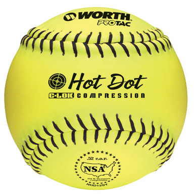 Worth Hot Dot C-LOK NHD12SY 12 Inch NSA Slowpitch Softball