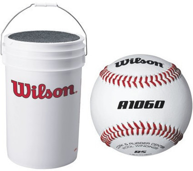 Wilson Bucket Combo 3 Dozen WTA1060 Baseballs WTA3948 Bucket with Logo