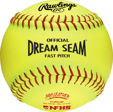 Rawlings 12 Inch Pro Leather Dream Seam NFHS Fastpitch Softball