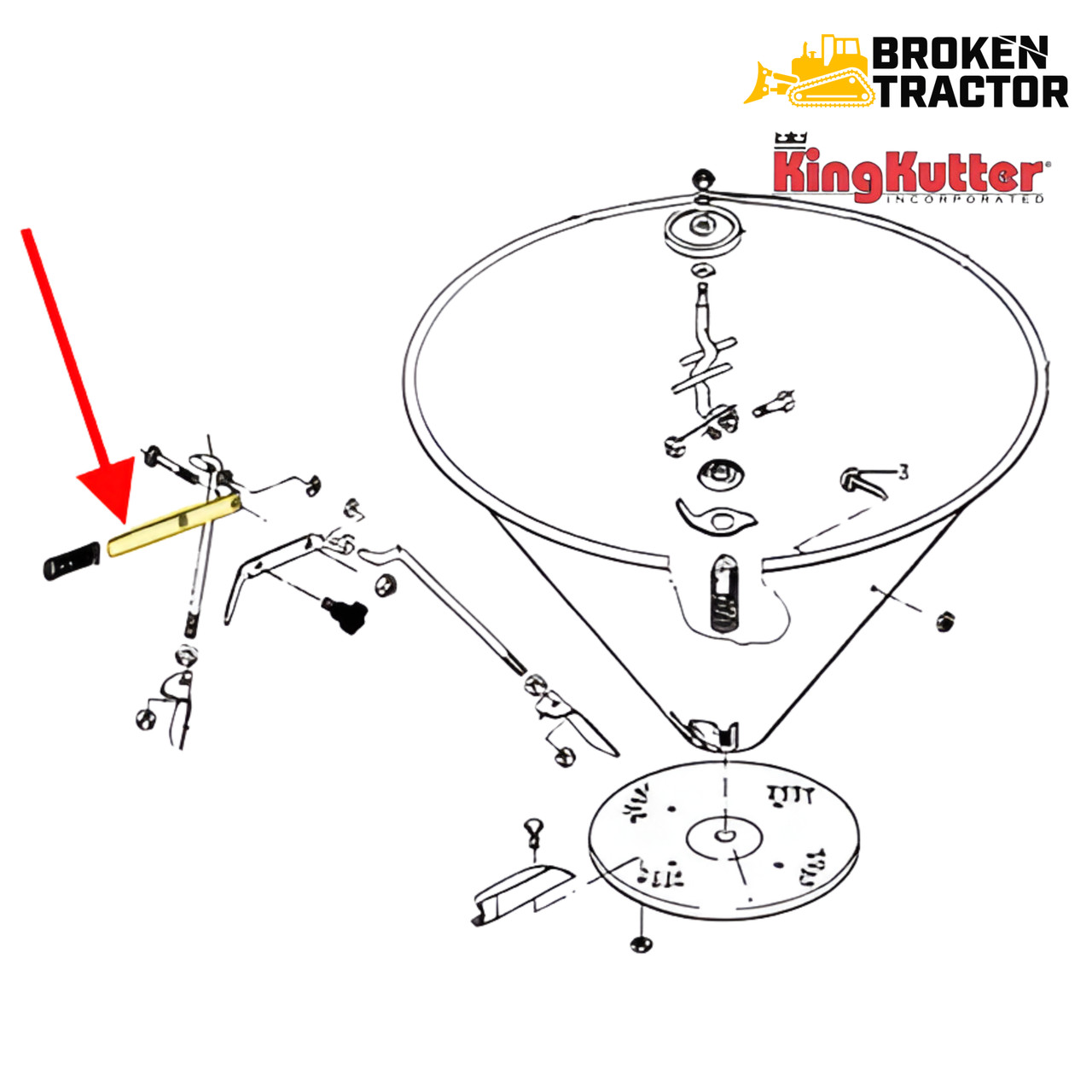 King Kutter Left Hand Shutter Lever | Broken Tractor | 90012