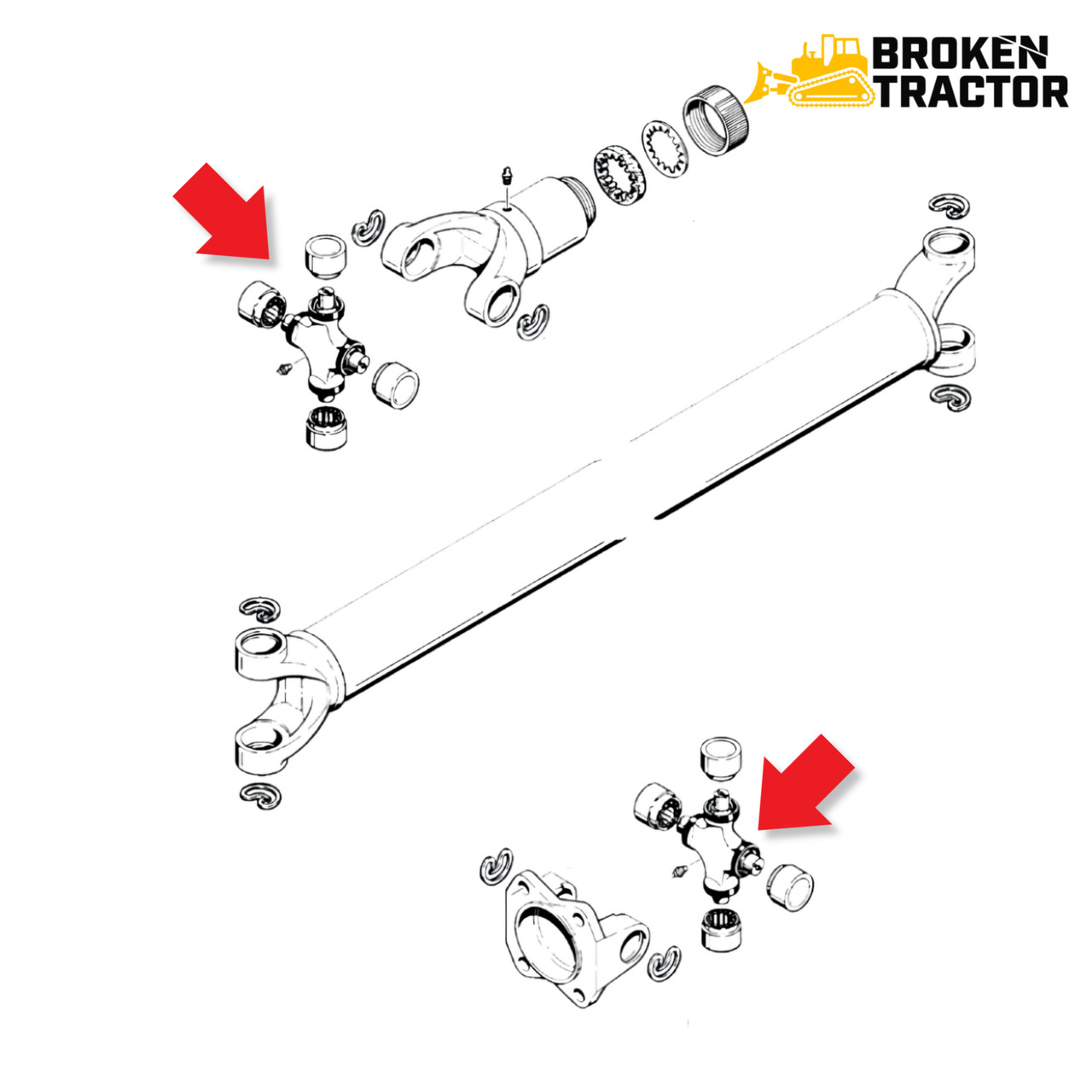 Case Front Axle Driveshaft U Joint | Broken Tractor | D14430