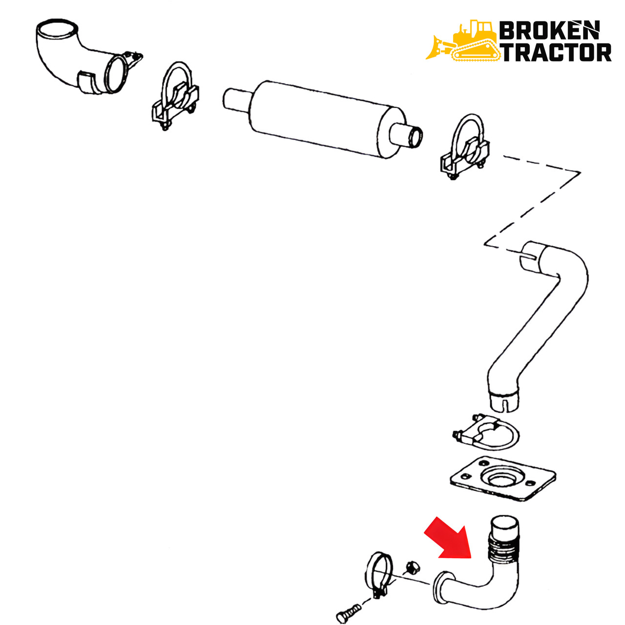 Exhaust Elbow Fitting | Broken Tractor | T143813