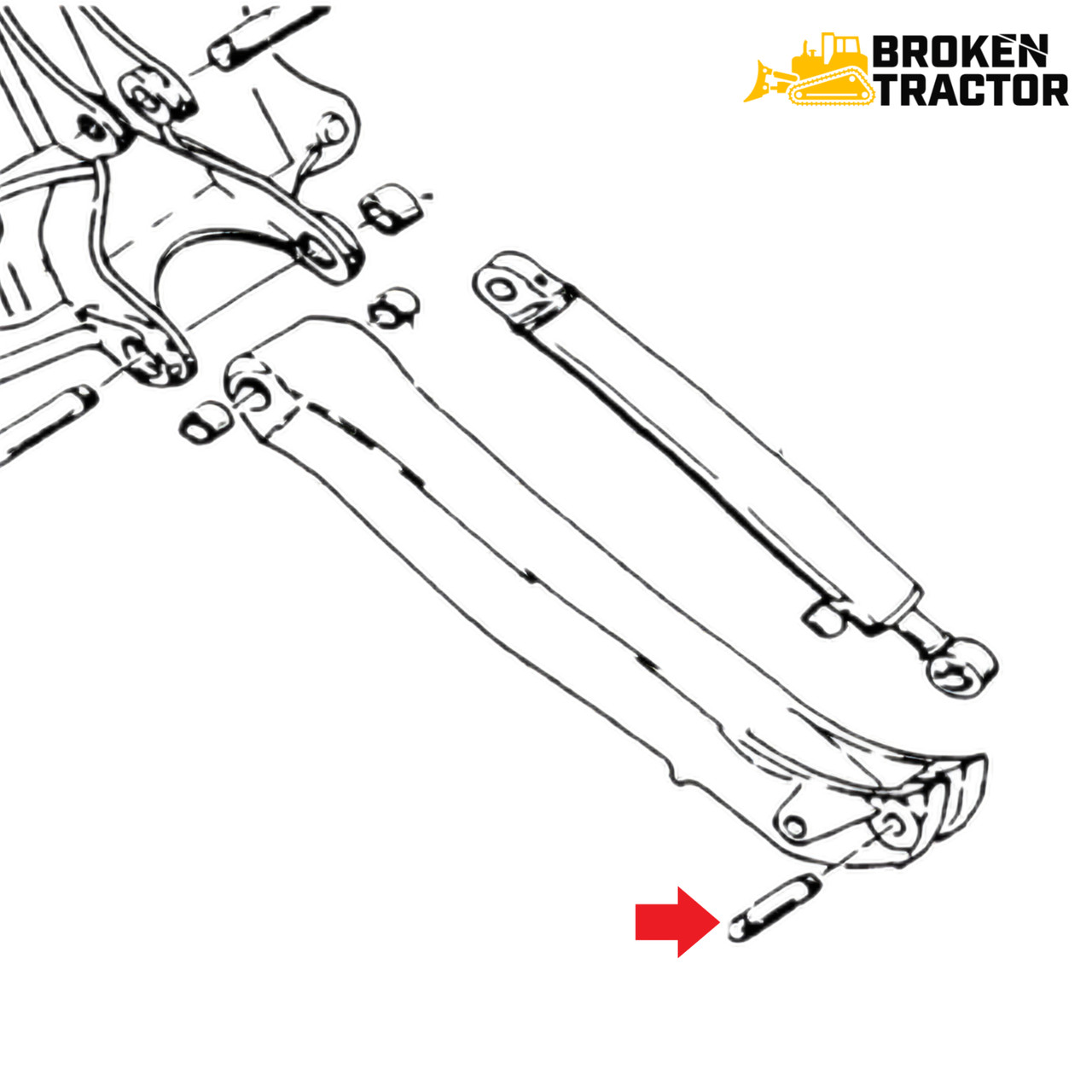Outrigger Pin for Cylinder Rod to Leg for Case Backhoes | Br