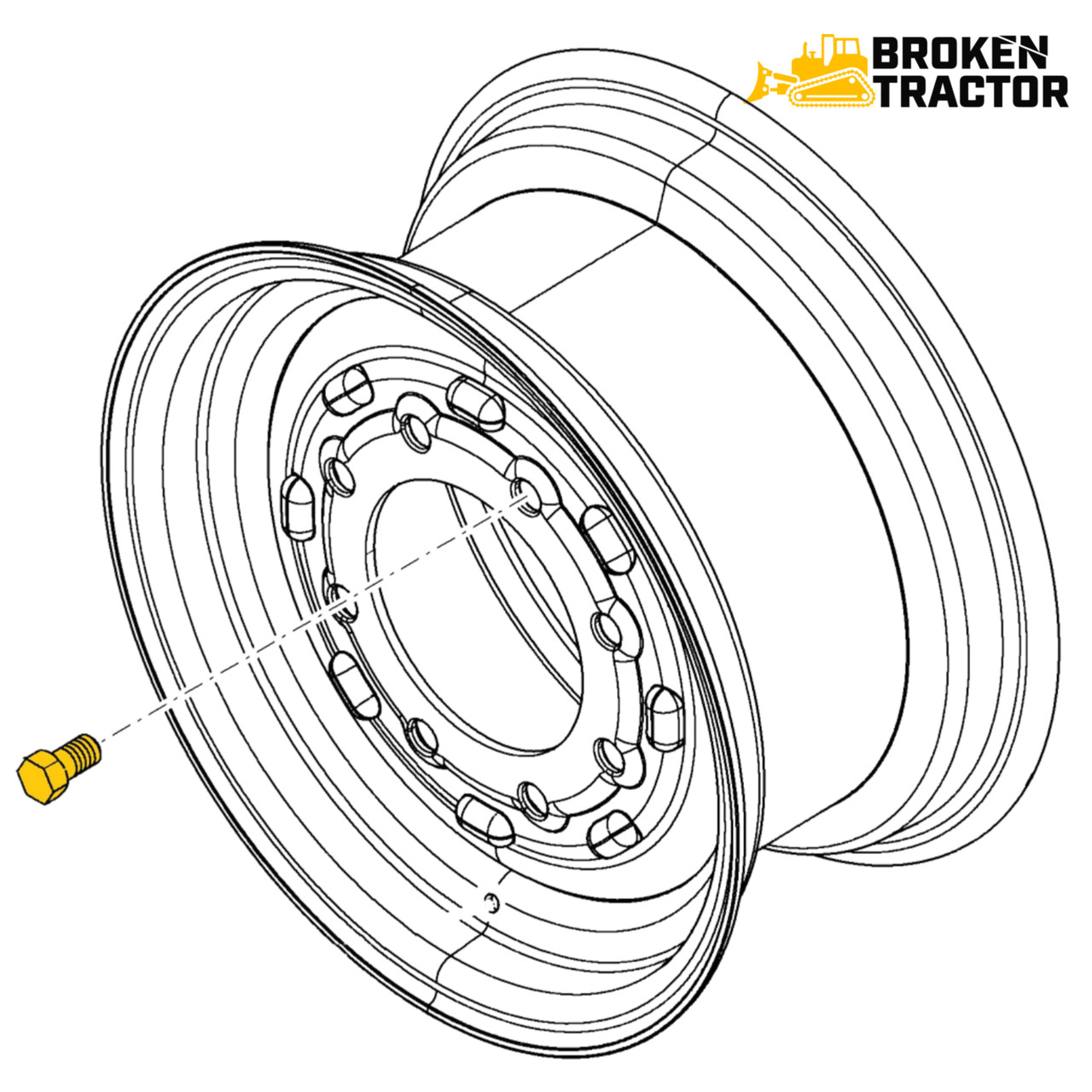 Front Wheel Lug Bolt Set for Case Backhoes (16 Bolts) | Brok