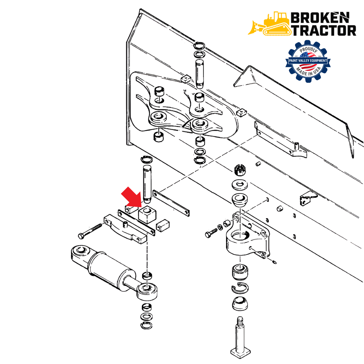 Pivot Block for Case Dozer Blade | Broken Tractor