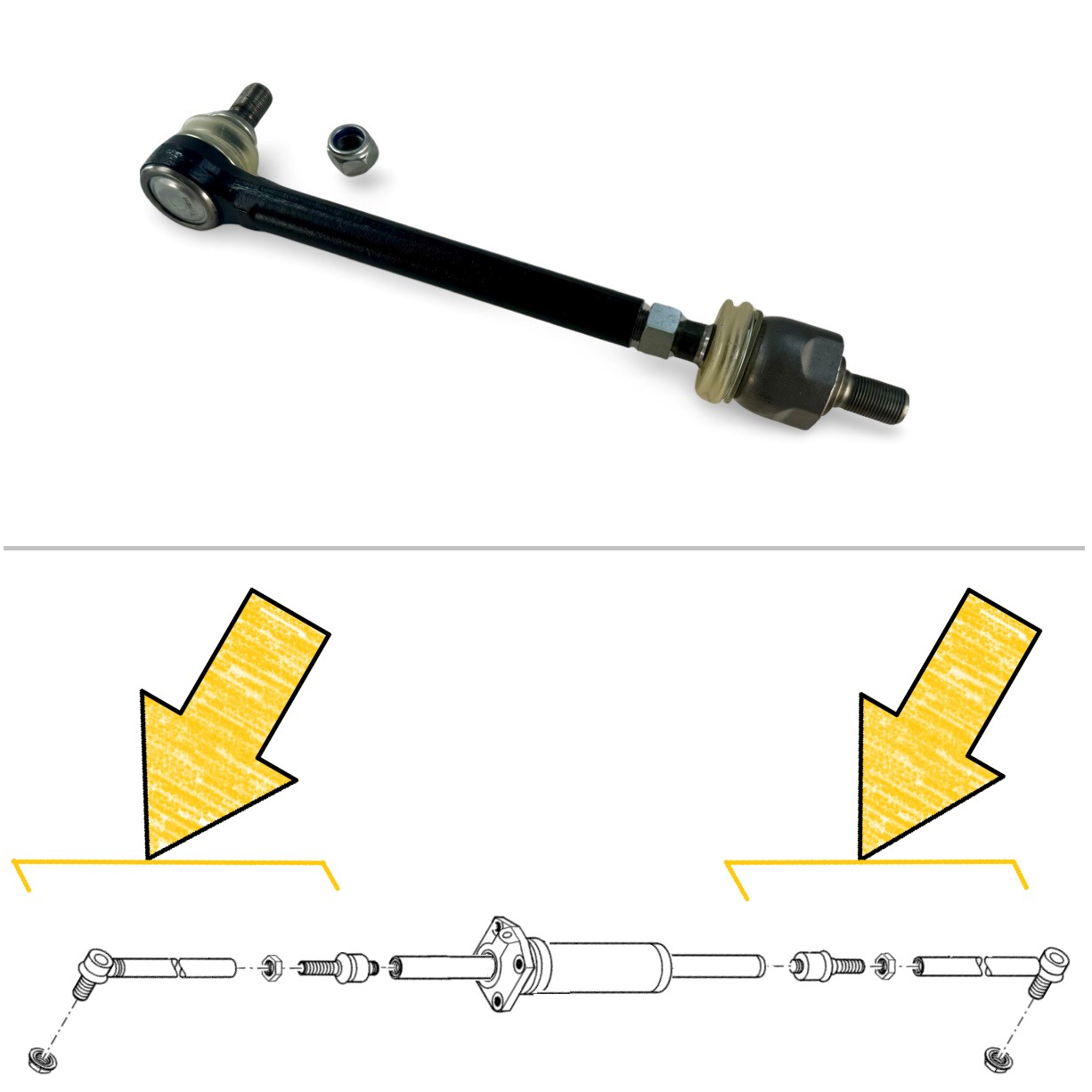 Case Front Axle Steering Arm Assembly by Broken Tractor | Br