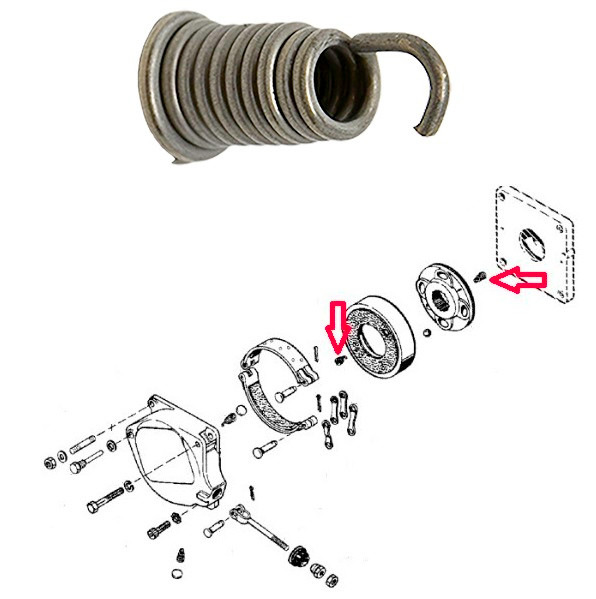 Case Backhoe Brake Disc Return Spring -- A47524 | Broken Tra