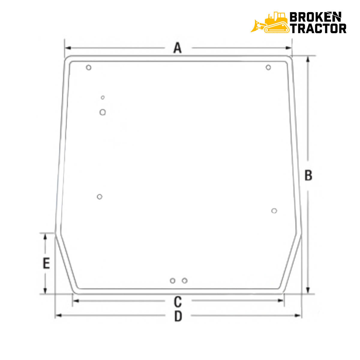 Rear Window Glass for Case & Ford/New Holland Tractors - 508