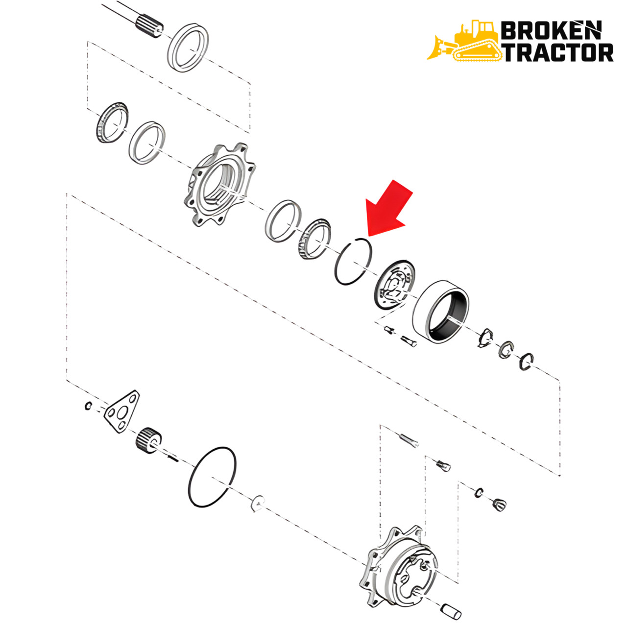 Case Backhoe Front Axle Hub Retainer Snap Ring | Broken Trac