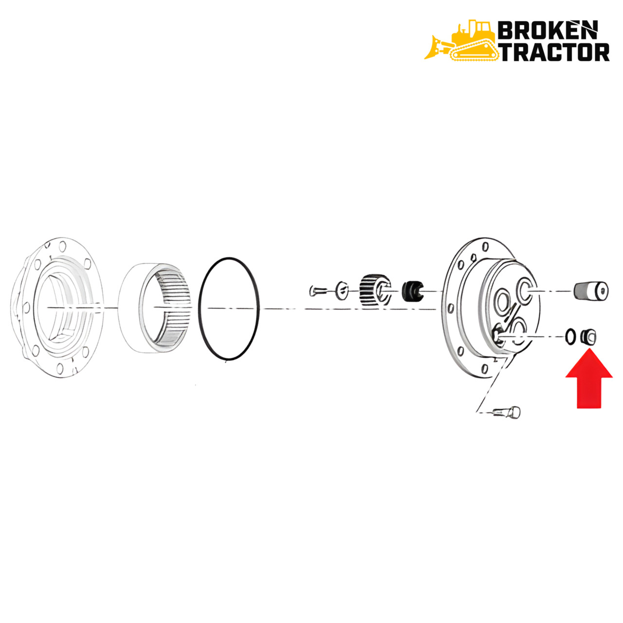 Case Front Axle Hub Magnetic Drain Plug | Broken Tractor | 8