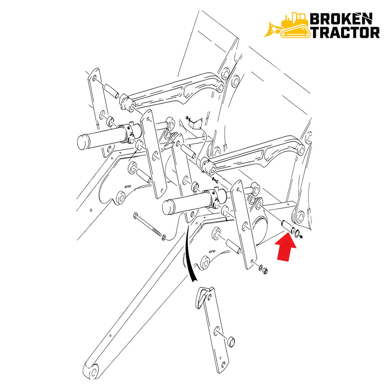 Case Backhoe Loader Bucket Cylinder Rod End Pin | Broken Tra