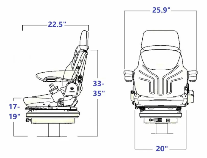 CAT Backhoe Vinyl Suspension Seat | Broken Tractor