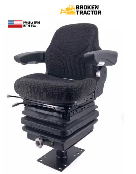 CAT Backhoe Cloth Suspension Seat | Broken Tractor