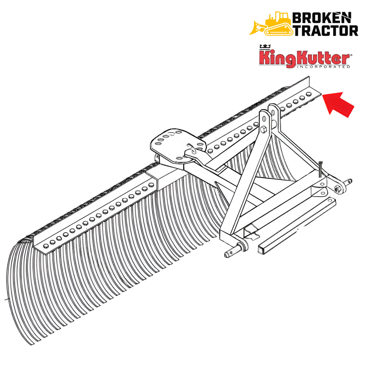 Yard Rake Tine Mounting Strap for King Kutter TYR Series – 6