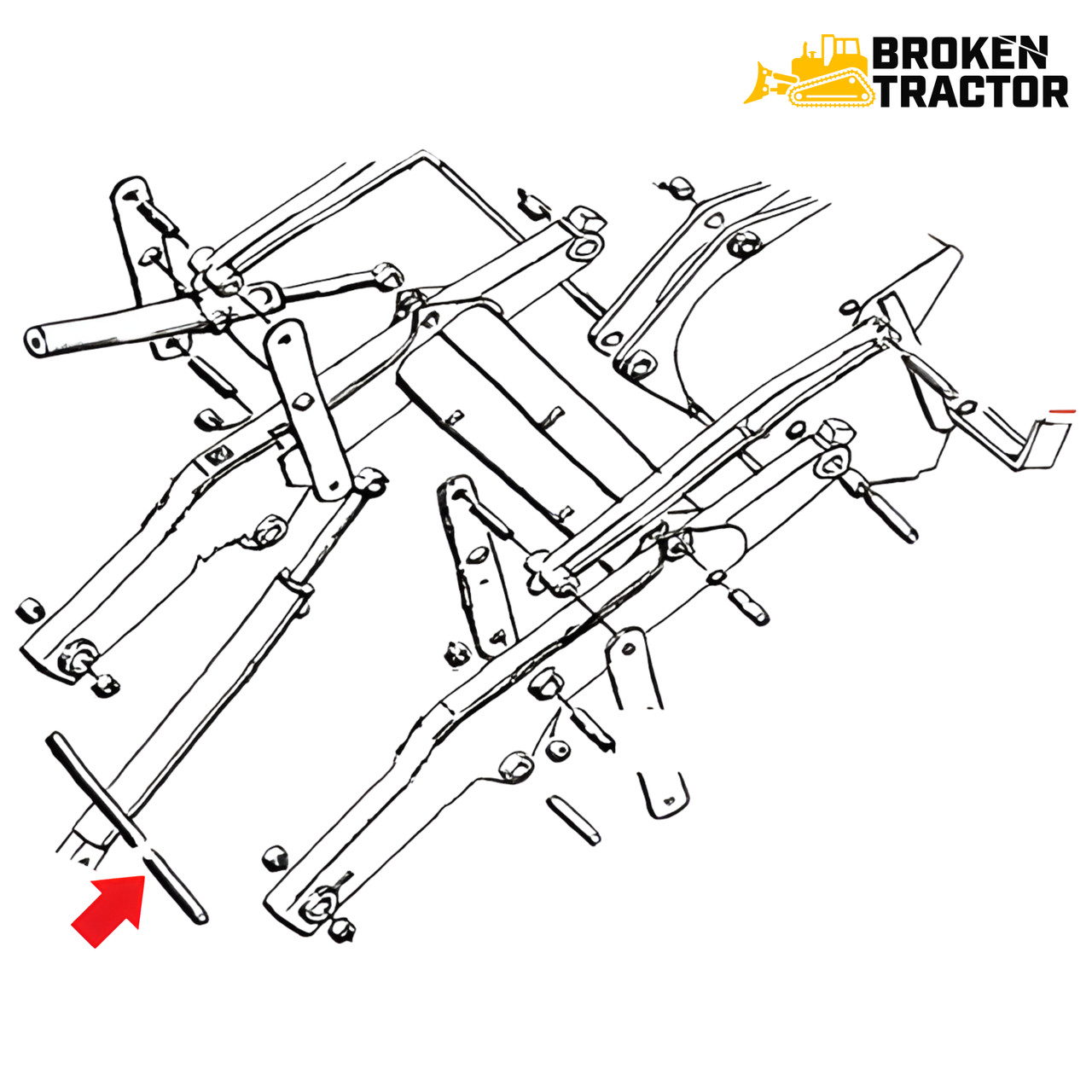 Case Loader Cross Shaft | Broken Tractor | 182650A1, D136526