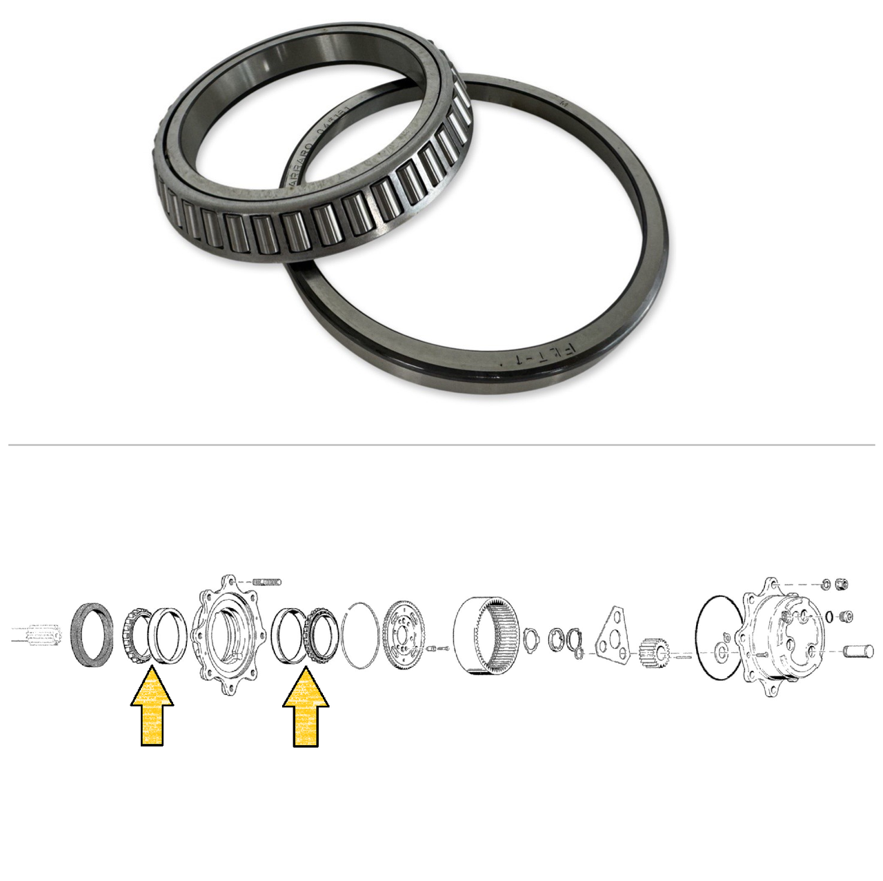 Case 4WD Front Axle Hub Bearing and Race | Broken Tractor