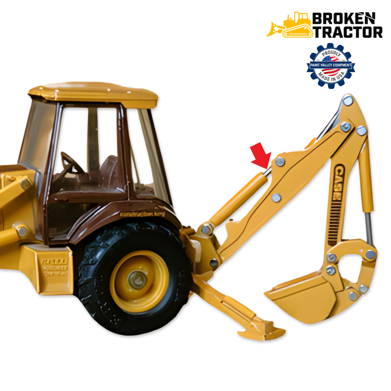 Boom Cylinder Rod with Bushing for Case 580K Backhoes | Brok