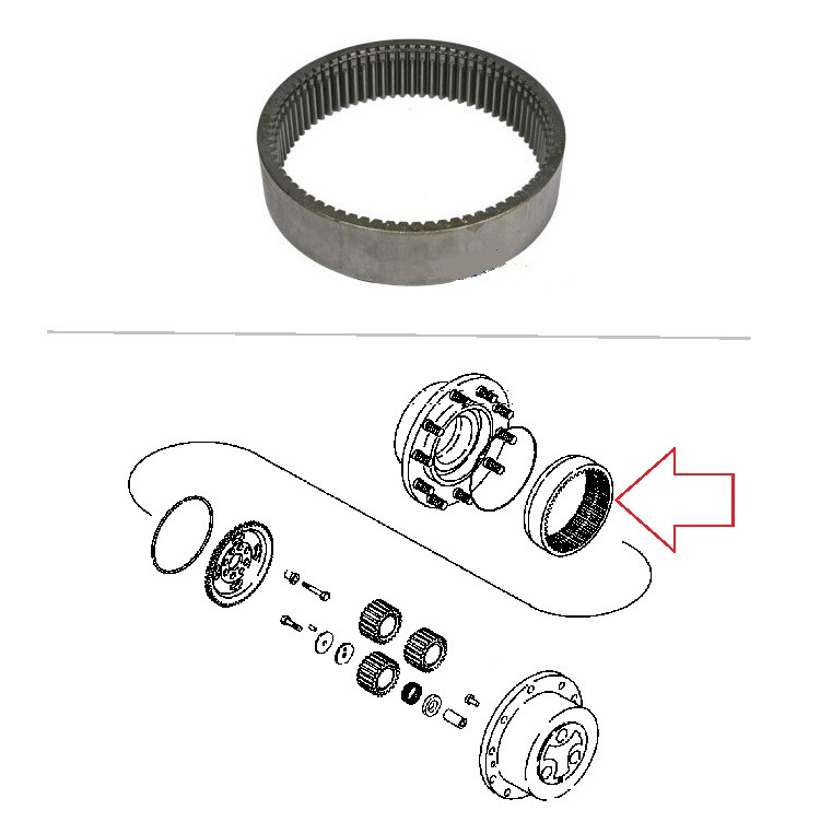 New Holland Backhoe Differential Ring Gear, 4WD | Fits NH 575N to ...