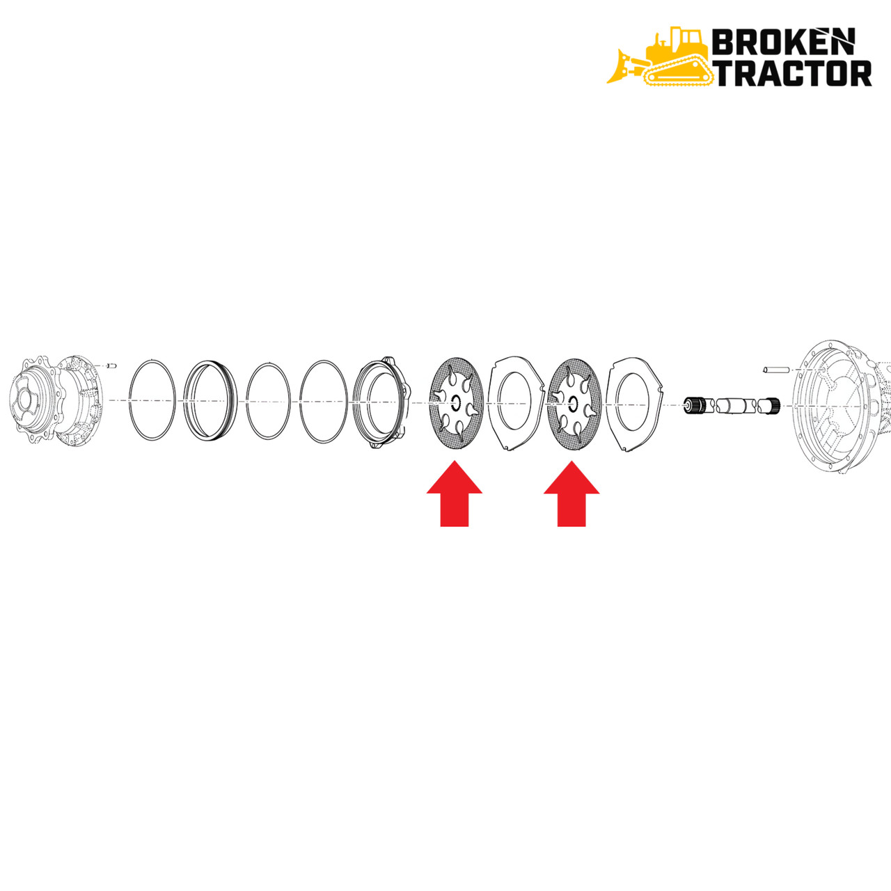 Brake Friction Disc for Case Backhoes -- 87708434 | Broken T