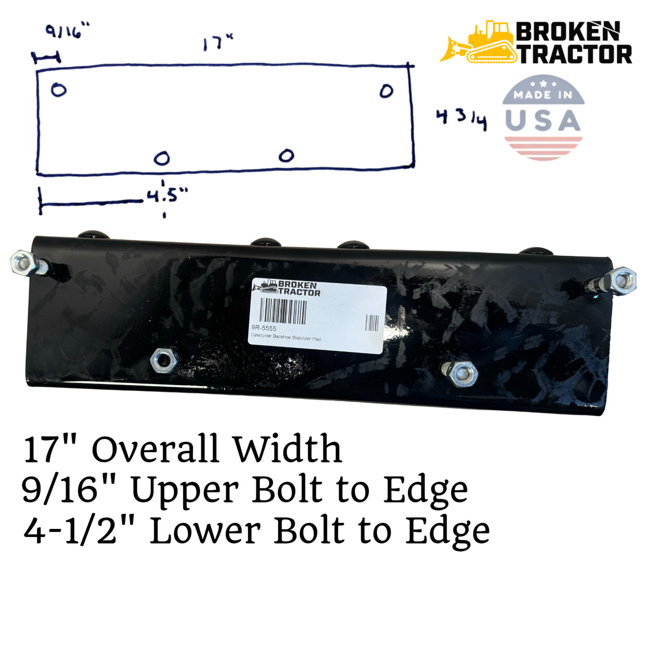Stabilizer Pad for Caterpillar 416D, 420D, 430D Backhoes | B
