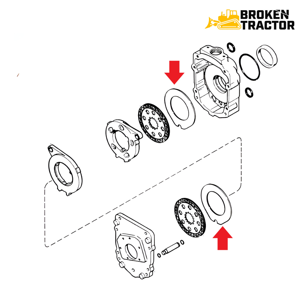 Steel Brake Disc for Case 580 Super E, 580K Backhoes (Wet Br