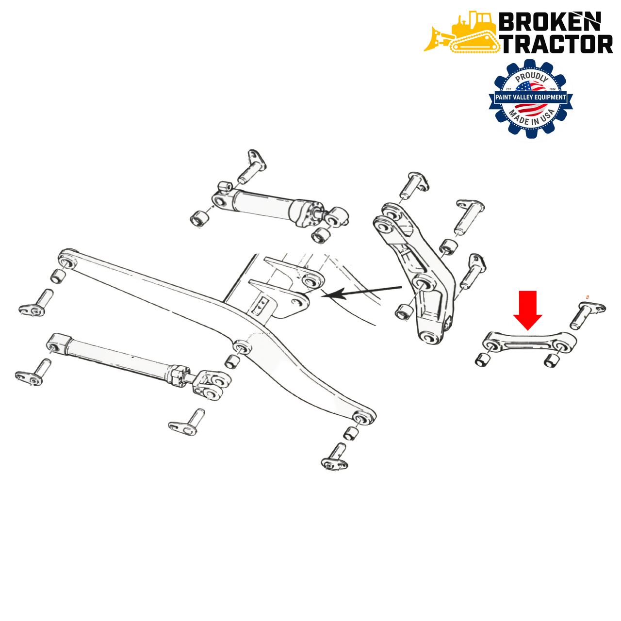 Bucket Link with Bushings | Broken Tractor | AT204679