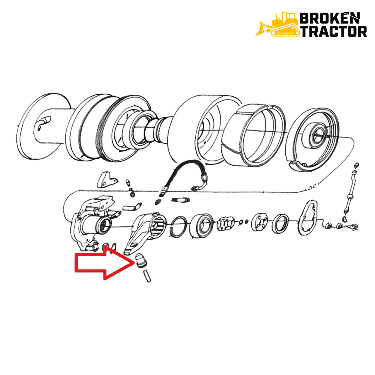 Case Dozer Winch Clutch Cylinder -- 403524 | Broken Tractor