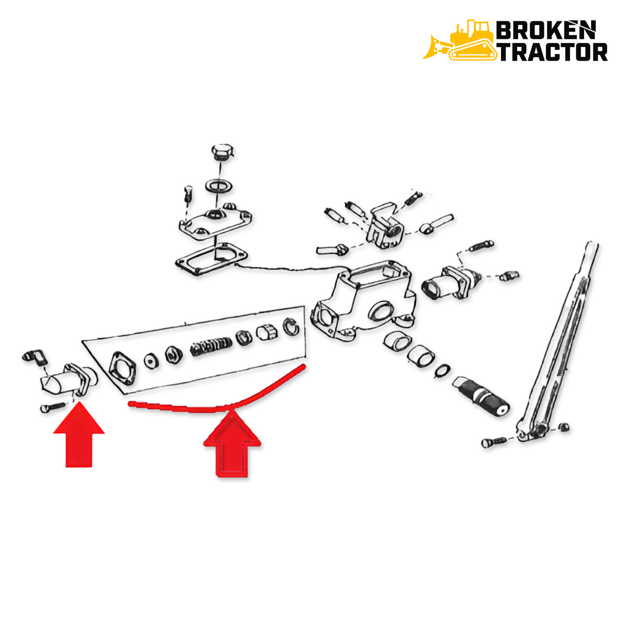 Case Winch Control Valve Cylinder | Broken Tractor | D37659,
