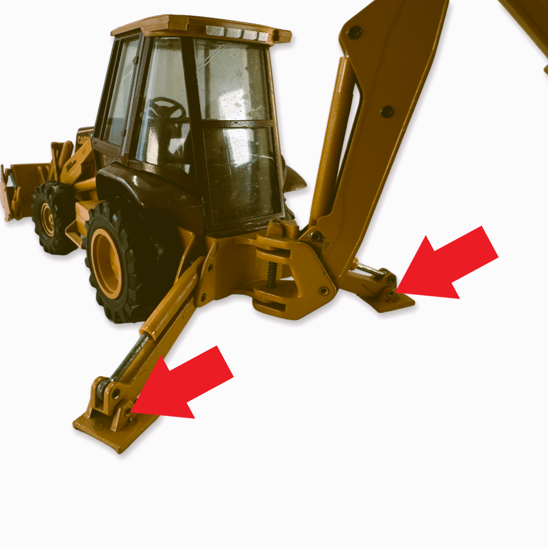 Case Backhoe Pin, Stabilizer Plate to Leg (Single Rubber Pad