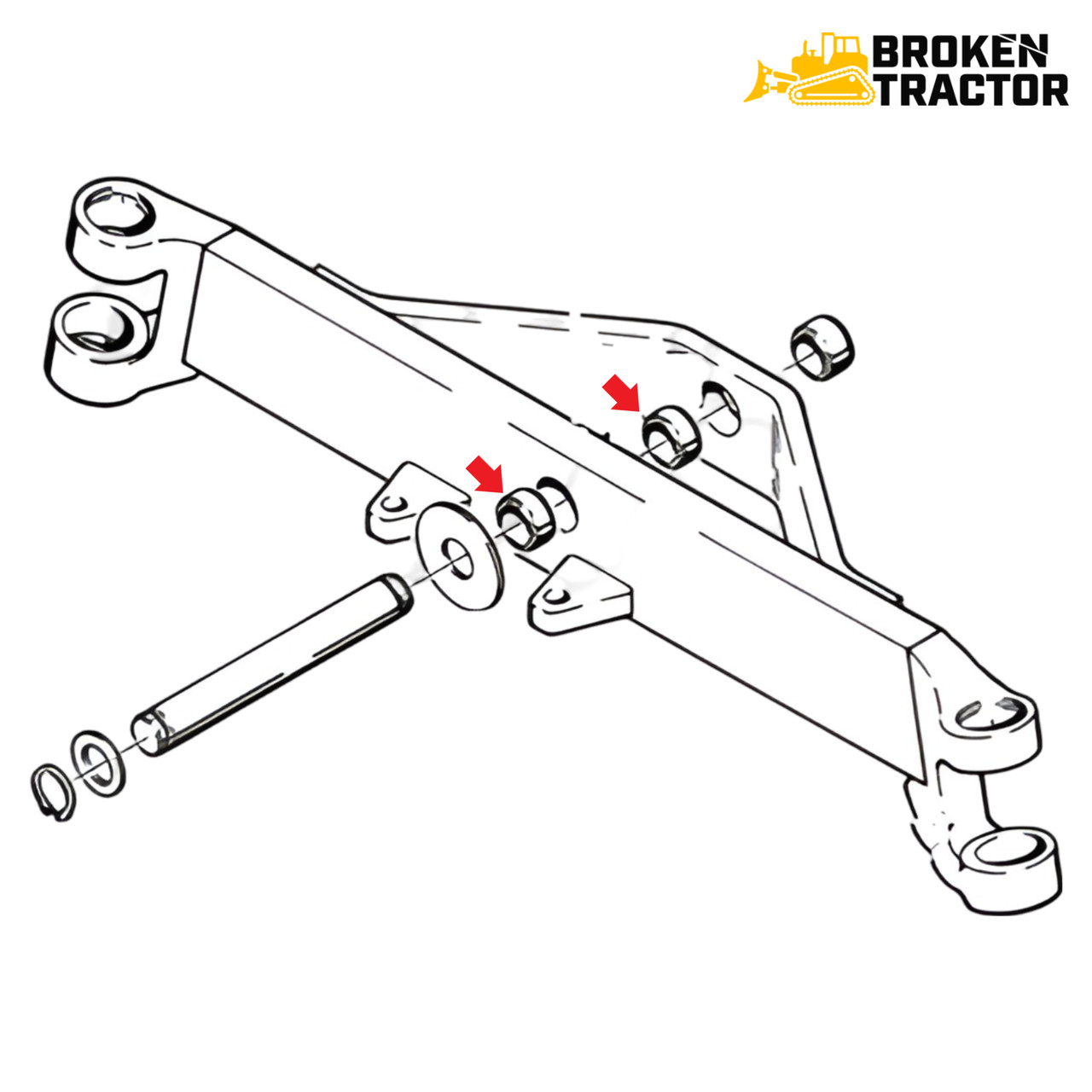 Center Front Axle Bushing for Case Backhoes | Broken Tractor