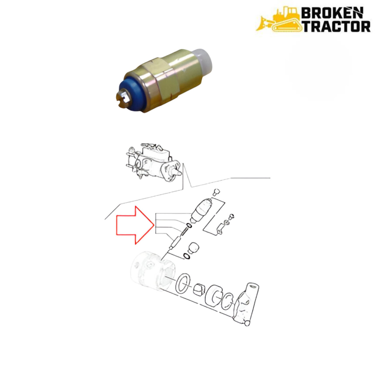 Ford Tractor / Backhoe Fuel Stop Solenoid -- E8NN9D278AA | B