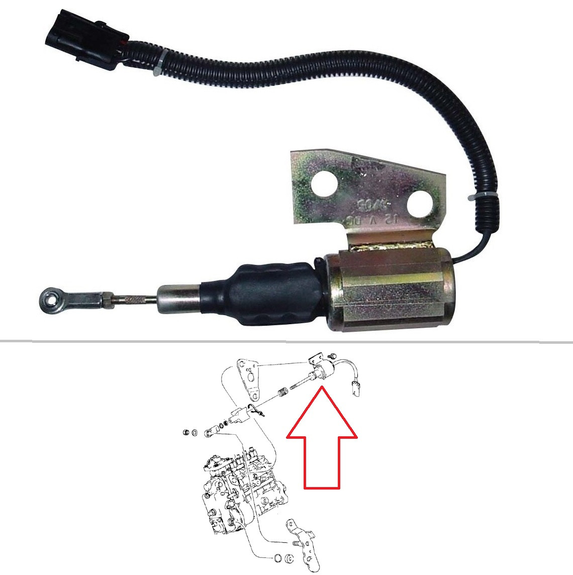 Case Fuel Shut-Off Solenoid (12V, 5/8" Mounting Holes) | Bro