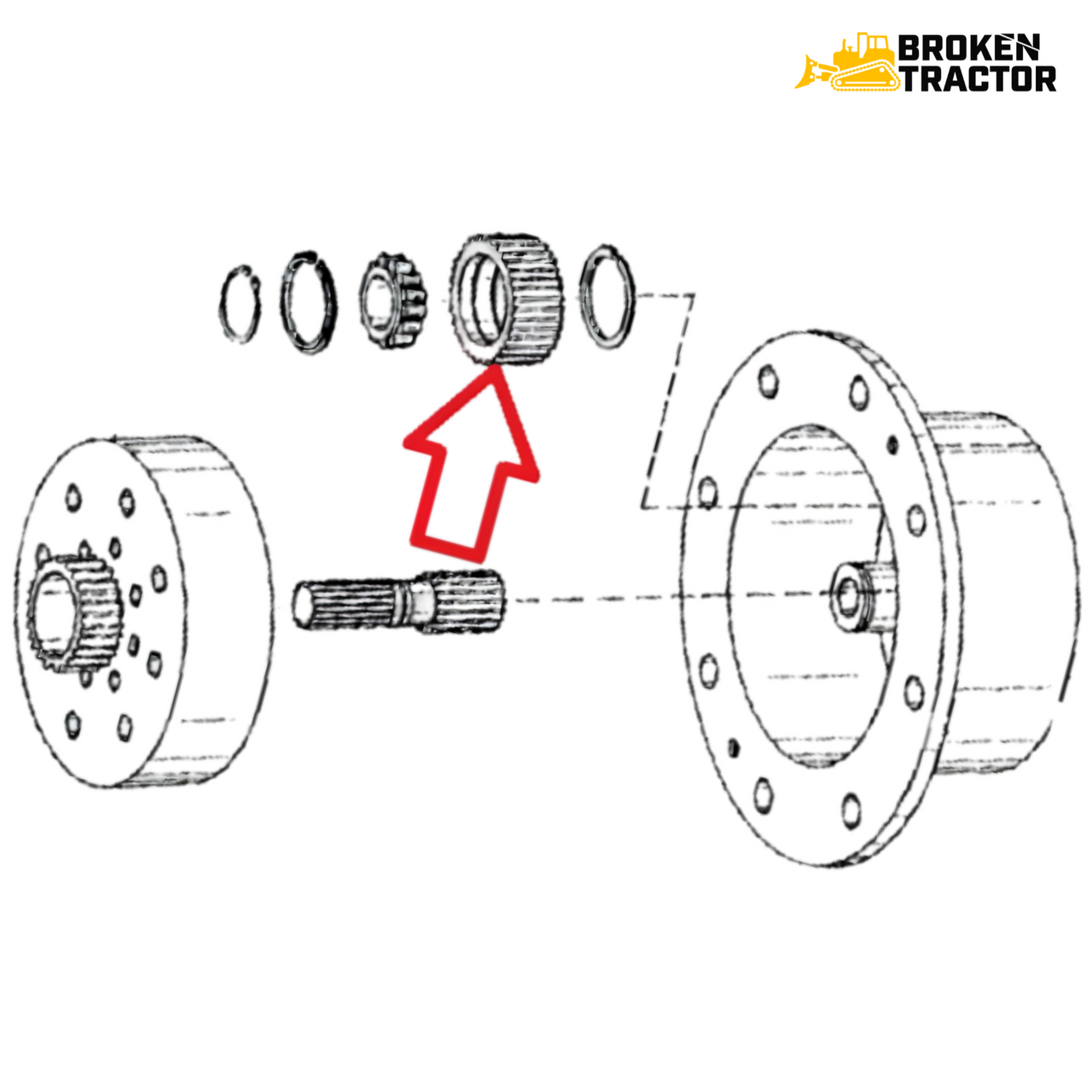 Front Axle Hub Planetary Pinion Gear for John Deere Backhoes