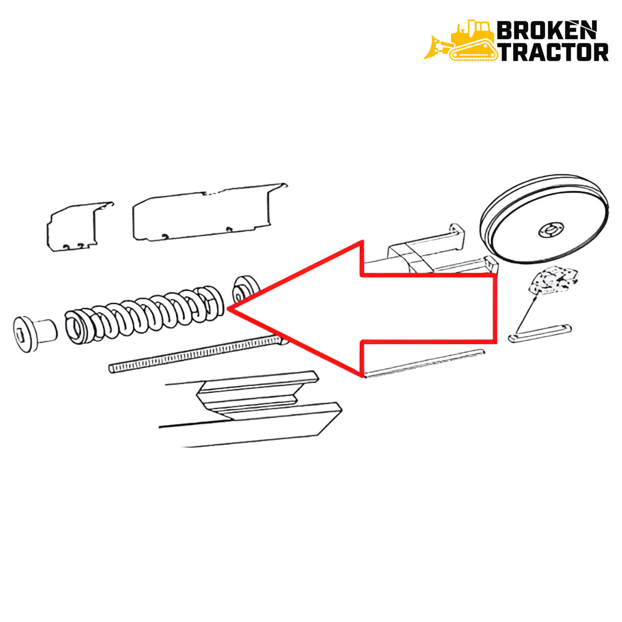 JD 450C–550G Track Tension Spring | Broken Tractor | T106882