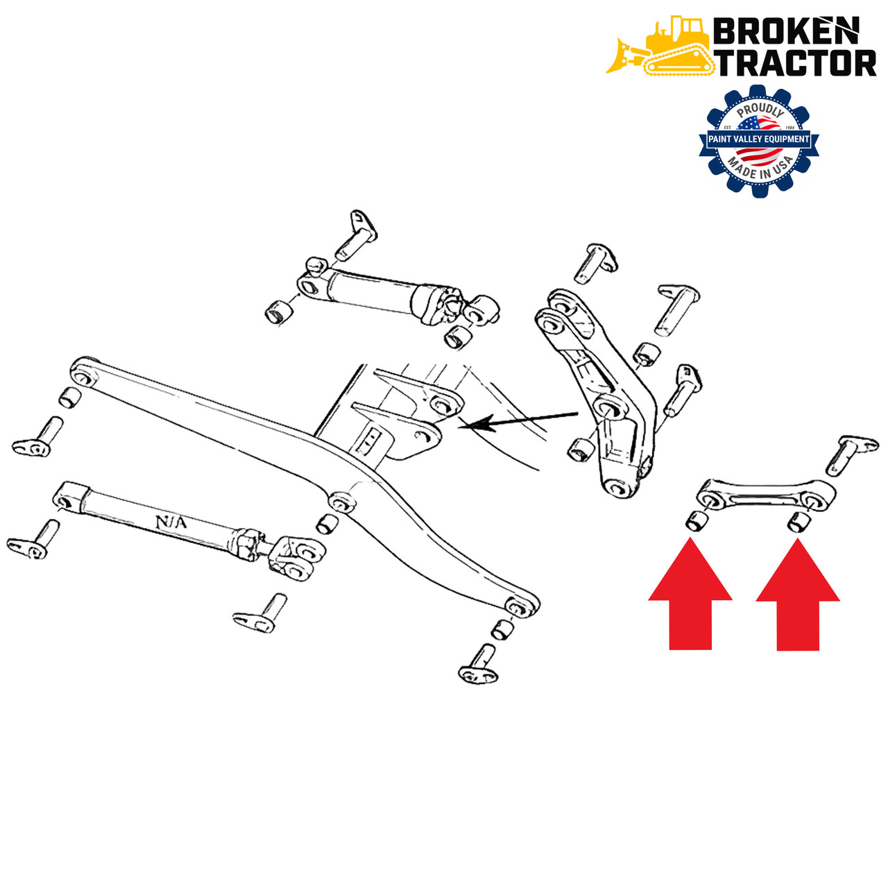 Bucket Link Bushing for JD Wheel Loader | Broken Tractor