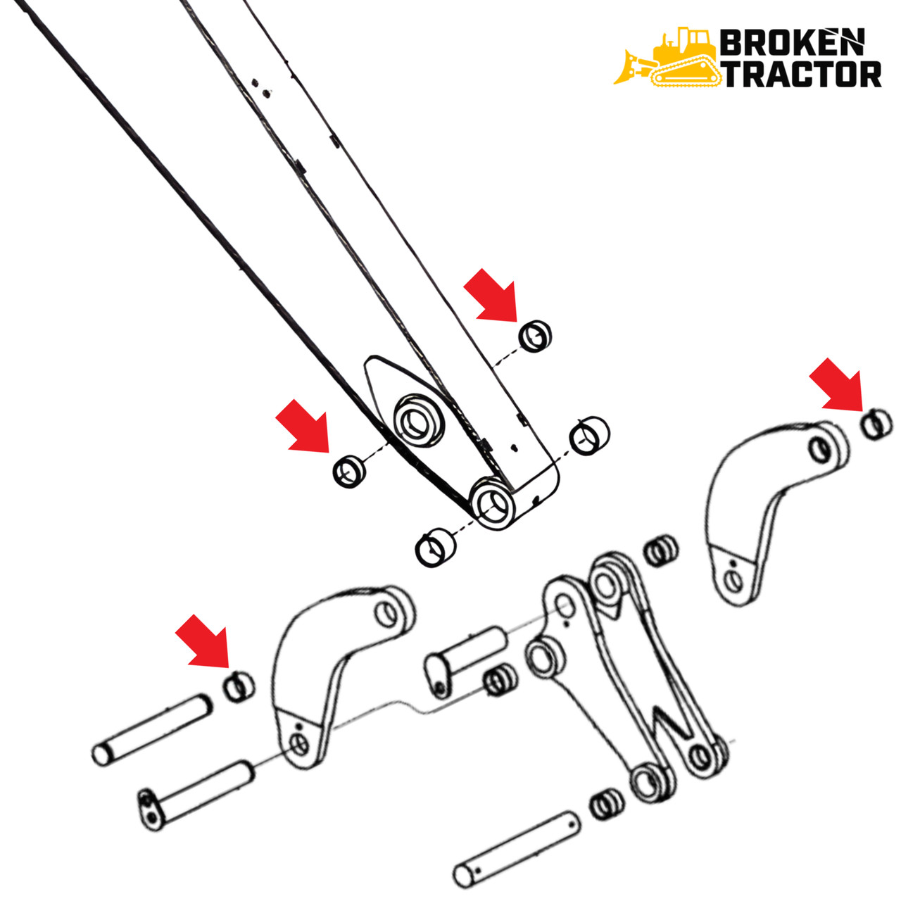 Dipper Stick and Bucket Link Bushing for John Deere Backhoes