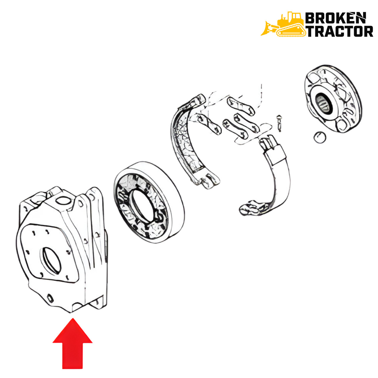 Case Backhoe Brake Housing, Right Hand | Broken Tractor | A1