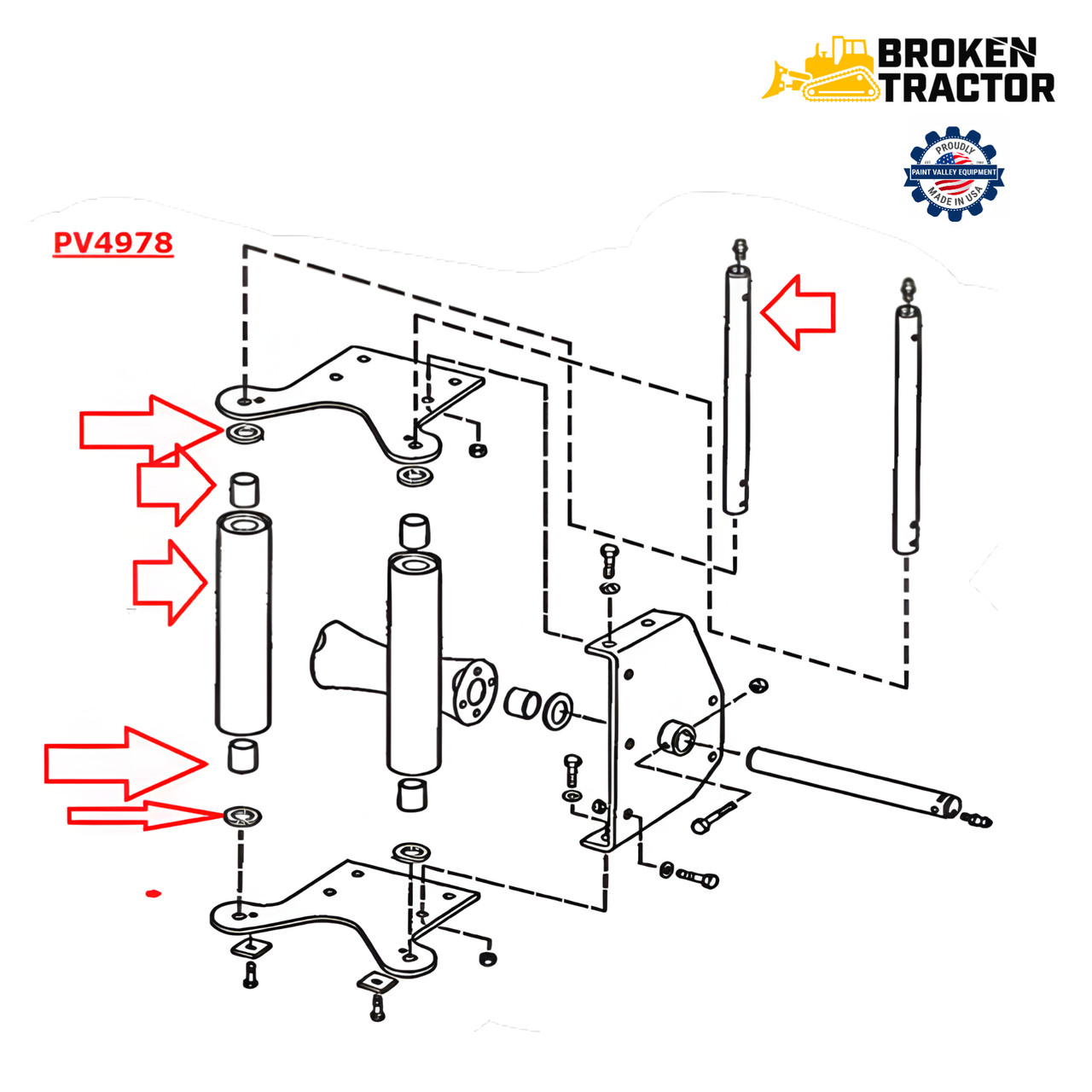 John Deere Skidder Winch Side Roller Kit | Fits JD 540D, 640D | Broken ...