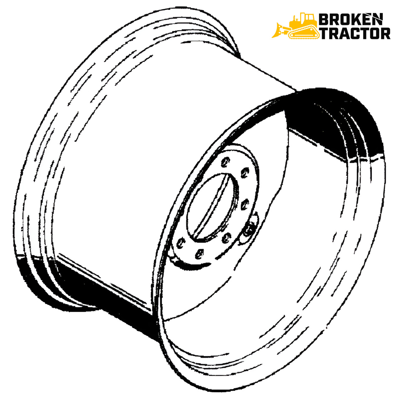Case Backhoe Rear Wheel (Fits 19.5 x 24 Tire Size) | Broken