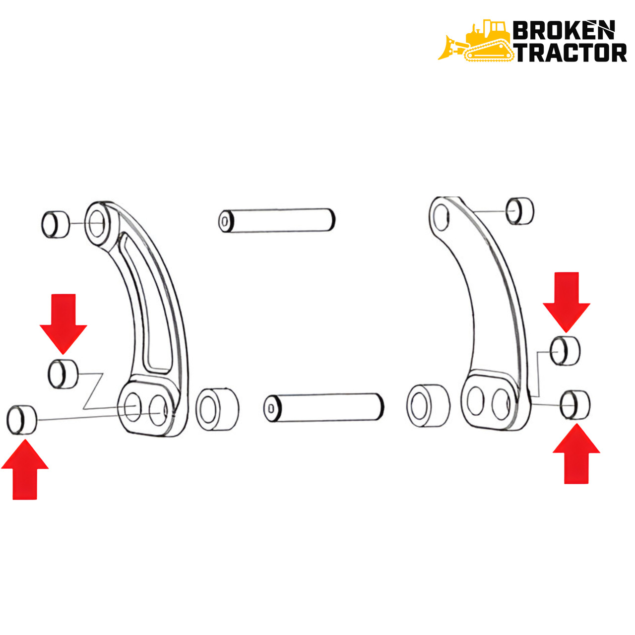 Case Backhoe Link Bushing -- 84170654 | Broken Tractor