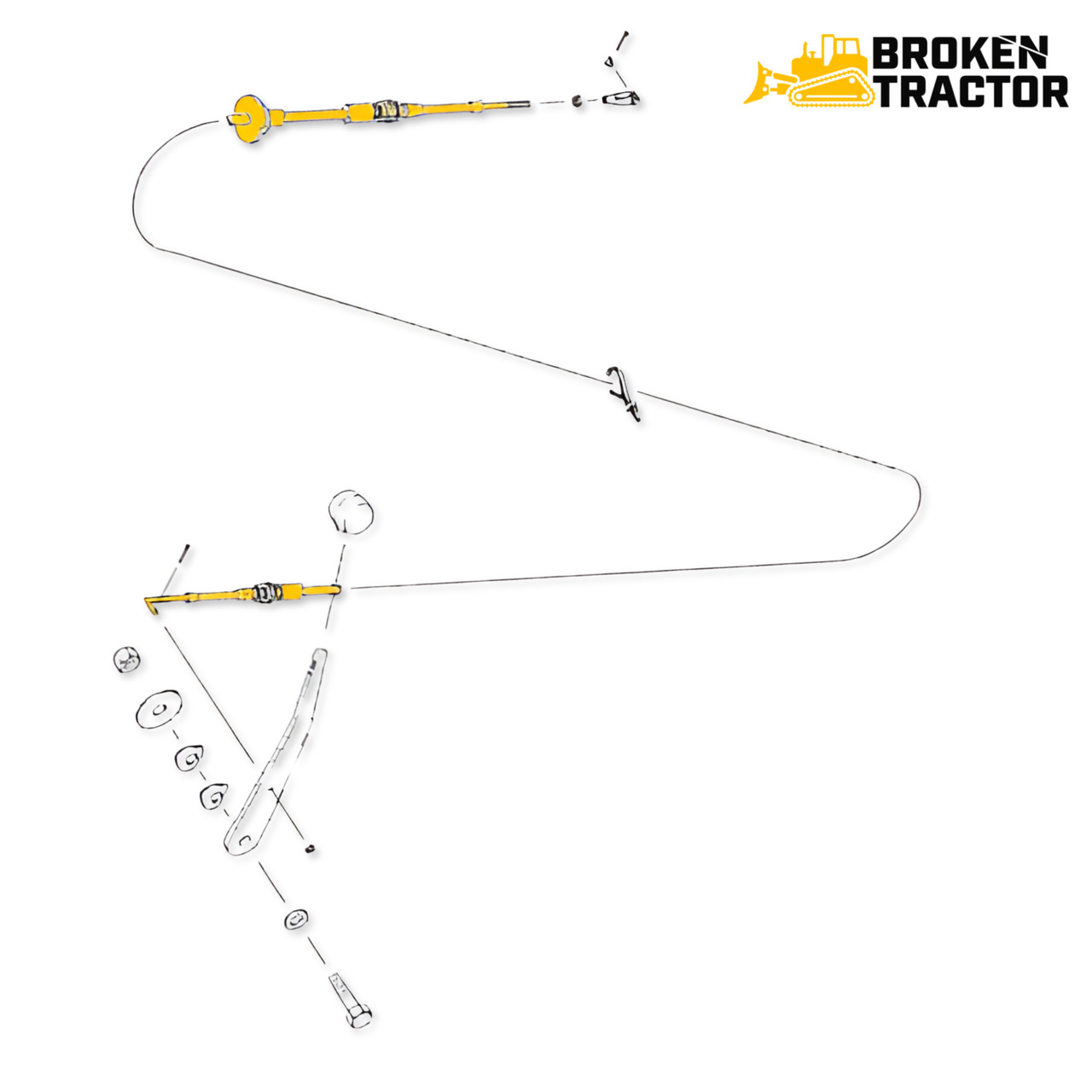 Case Hand Throttle Cable | 580L, 590 Super L | Broken Tracto